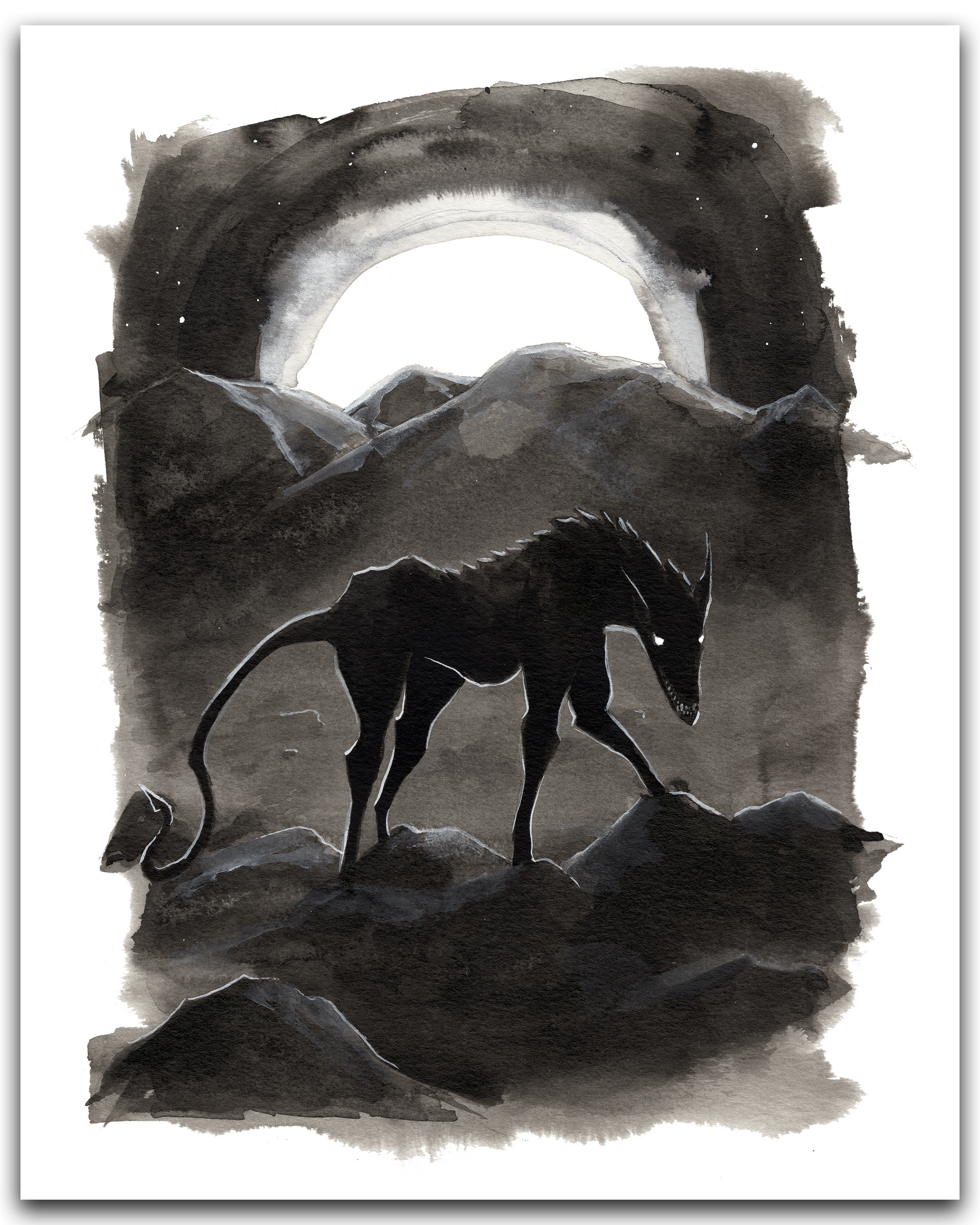 Chupacabra Cryptid Art Print - Monsters and Creatures